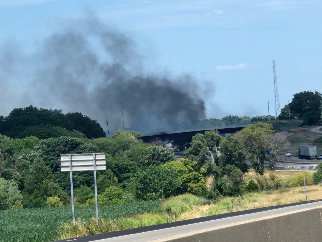 Emergency crews fight semitrailer fire on Kansas Turnpike east of ...